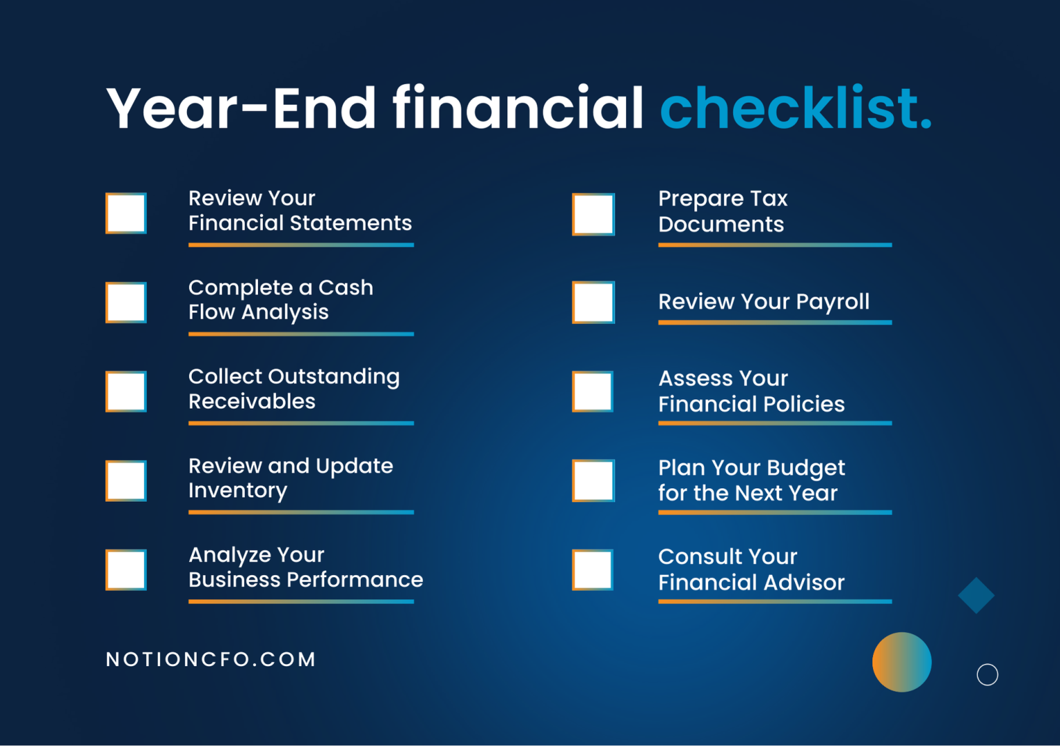 Essential Year-End Financial Checklist for Small Businesses - Notion ...